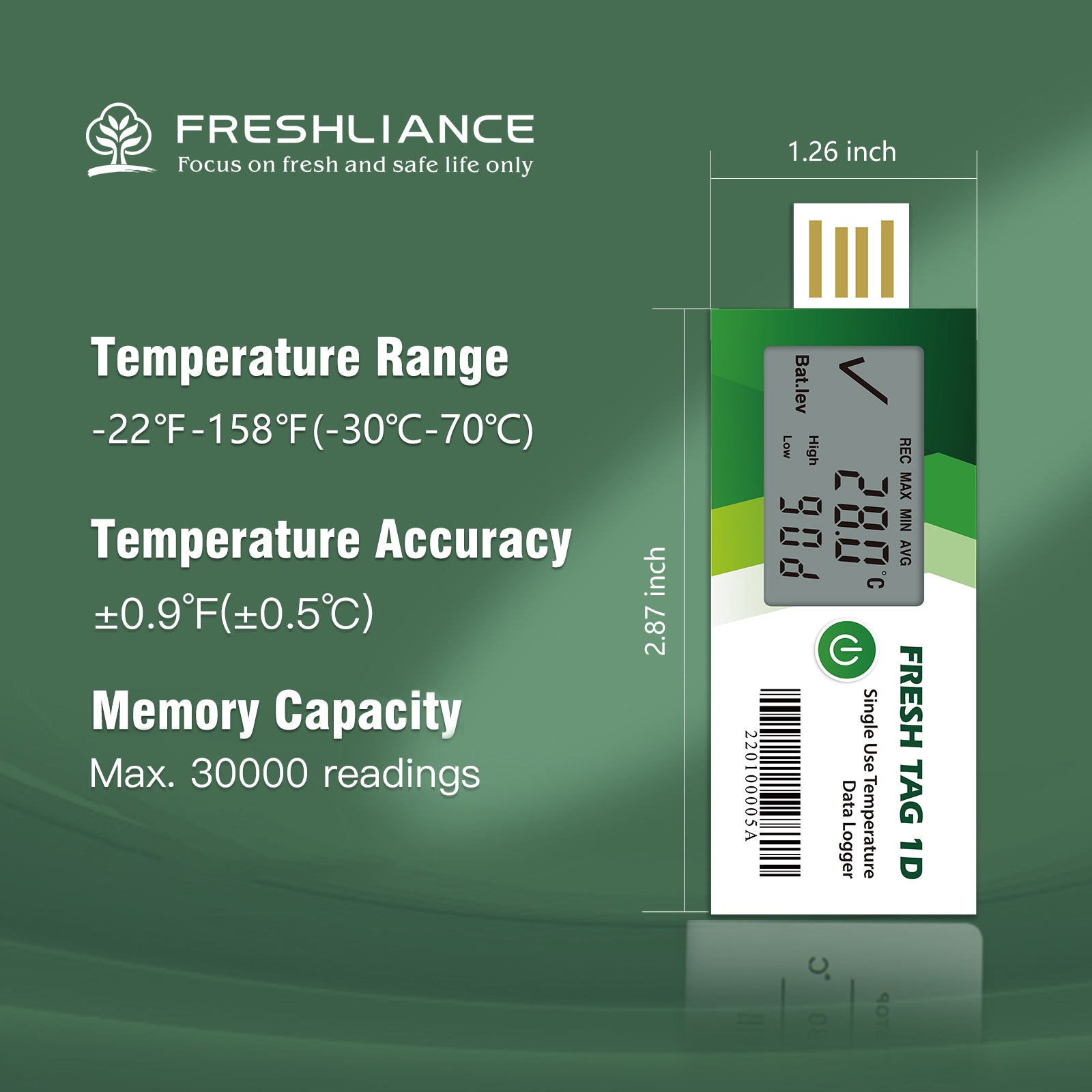 Fresh Tag 1D LCD Temperature Data Logger – Freshliance Electronics Corp ...